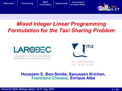 Mixed Integer Linear Programming Formulation For The Taxi Sharing