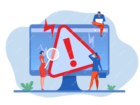 Premium Vector Warning Conceptpeople Checking Operating System Error Warning On Web Page