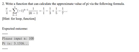 Solved Write A Function That Can Calculate The Chegg