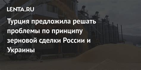 Турция предложила решать проблемы по принципу зерновой сделки России и