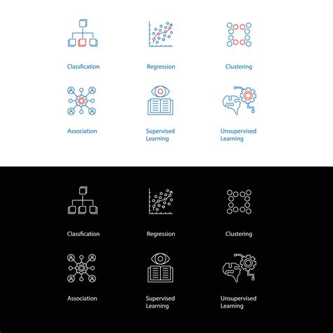 Data Science Icon Set Visualizing Machine Learning Concepts Vector Icon