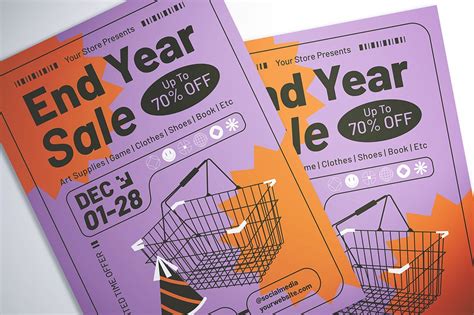 End Year Sale Flyer Illustrator Templates ~ Creative Market