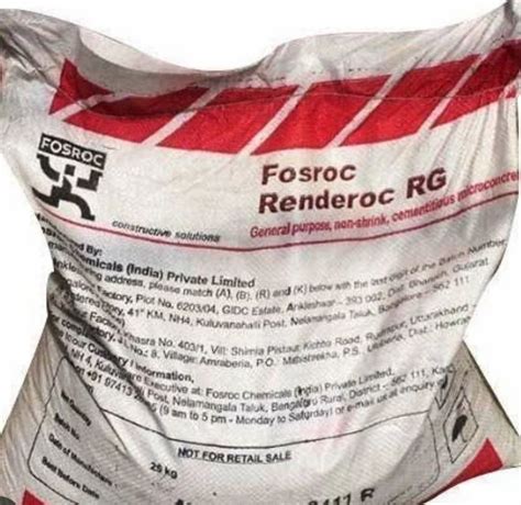 Fosroc Renderoc Rg Micro Concrete Packaging Size 25 Kg At ₹ 14 Kg In Agra