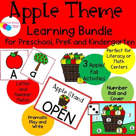 Apple Theme Preschool Learning Bundle