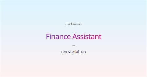 Remote Finance Assistant Job At Human Resource Services Company
