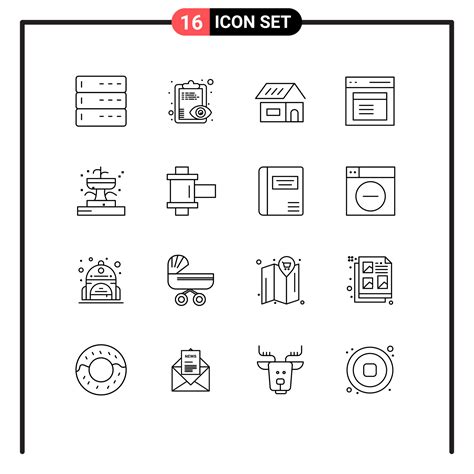 16 Thematic Vector Outlines And Editable Symbols Of Buildings User