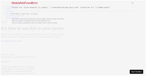 Discord Bot Page Codesandbox