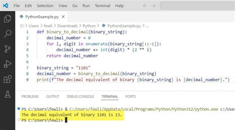convert binary to decimal in python