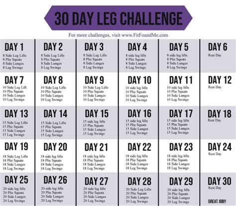 30 Day Leg Challenge For Slimming Thighs