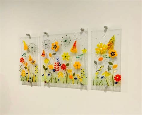 Fused Glass Flowers Glass Art Bespoke To You Folksy