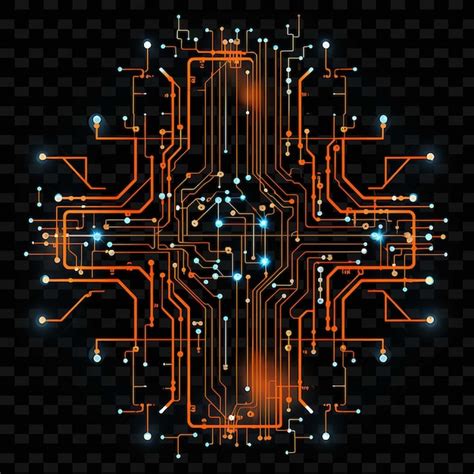Premium Psd Neon Circuitry Borderline Design Neon Lines Style Circuit Bo Png Y2k Shapes