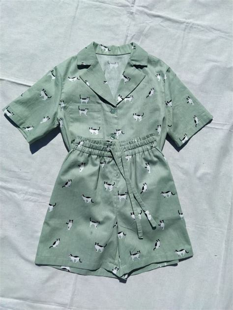 Костюм пижама из хлопка Shirt Dress Shirts Fashion