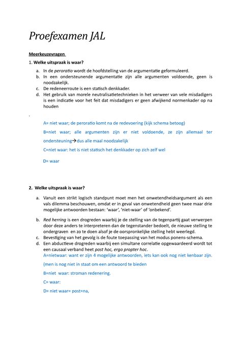 Proef Oefen Tentamen 15 November 2016 Vragen En Antwoorden