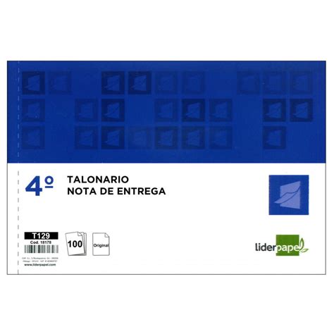 Talonario nota de entrega original liderpapel 4º apaisado de 210x144
