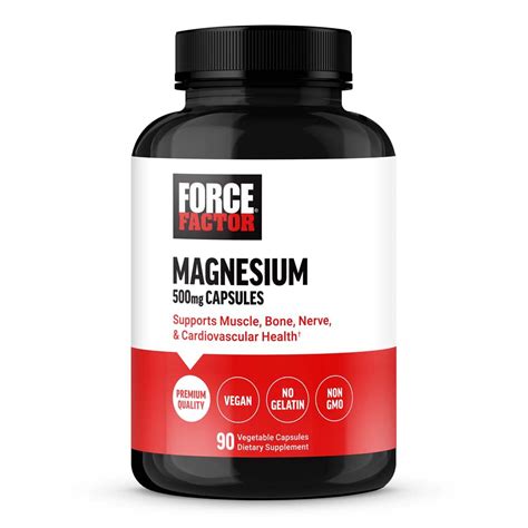 Force Factor Magnesium 500 Mg 90 Vegetable Capsules Vitacost