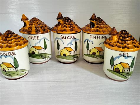 Ceramic Kitchen Storage Jars Vintage French Storage Jars Etsy