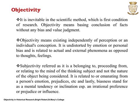 History Objectivity In Historical Research Pptx