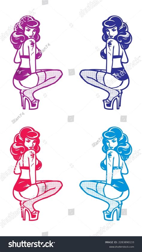 Hand Drawn Sexy Woman Vector Illustration เวกเตอร์สต็อก ปลอดค่า