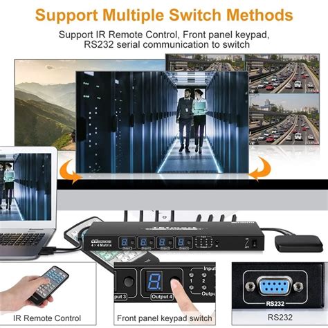 Tesmart Matrix Hdmi Switch 4k Hd 1080p Support 4 To 4 Edid Hdmi Matrix Splitter 4x4 4k30hz Hdmi