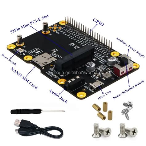 Mini Pci E Mpcie 52pin Wireless Adapter Card Support 4g 3g Lte Gsm Wwan Module For Raspberry Pi