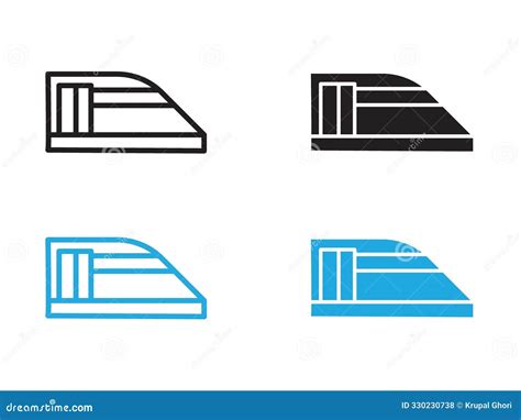 Subway High Speed Train Icon Black And White Vector Outline Sign Stock Illustration