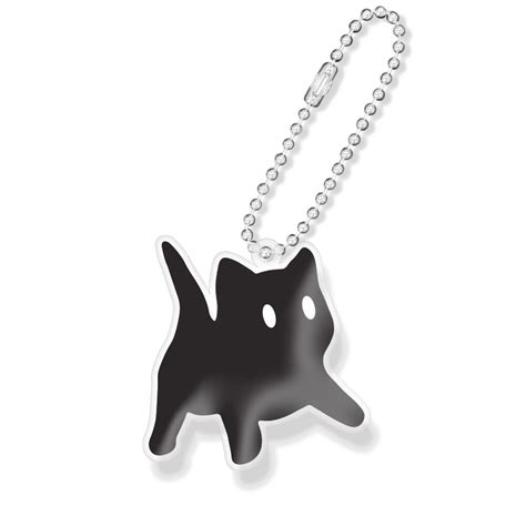 검은색 점프 냥이 고양이 아크릴 키링 에이블리