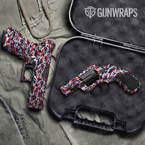 Classic America Camo Gun Skin Vinyl Wrap For Pistol And Revolver Free