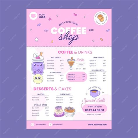 Premium Vector Coffee Shop Menu Template Design