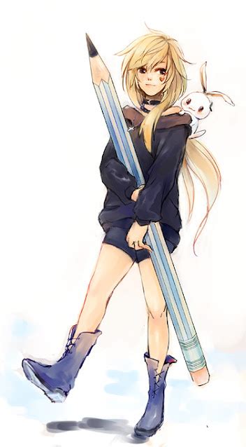 Anime Girls Holding A Pen Animoe