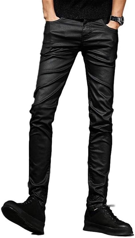 Jeanshosen Männer Slim Denim Herren Jeans Schwarz Jeans Modernas Motorrad Beschichtet Jeans