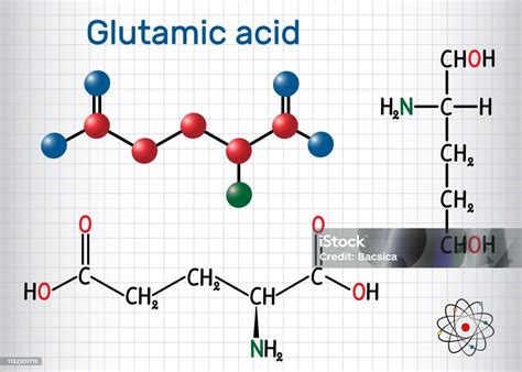 Asam Glutamat Molekul Asam Amino Aliphatik Selembar Kertas Di Kandang