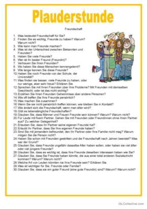 48 Freundschaft Deutsch DAF Arbeitsblätter pdf doc