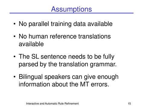 Towards Interactive And Automatic Refinement Of Translation Rules Ppt