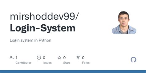 Github Mirshoddev Login System Login System In Python