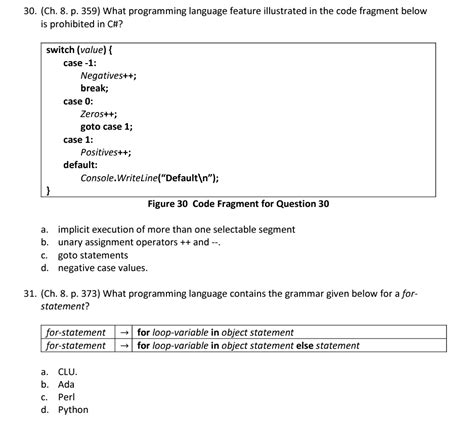 Solved 0 Ch 8 P 359 What Programming Language Feature