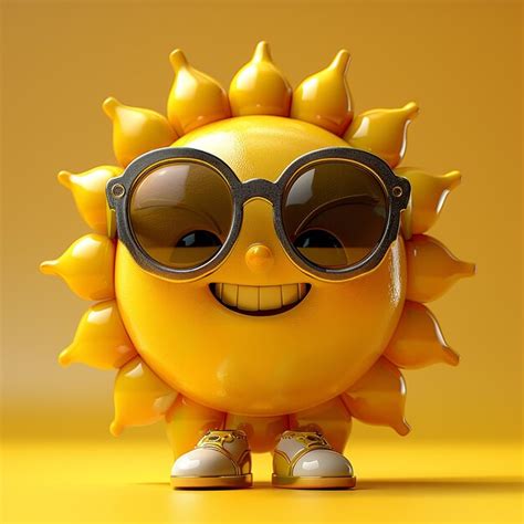 Premium Photo A Sun Wearing Sunglasses That Says Quot Sun Quot On It