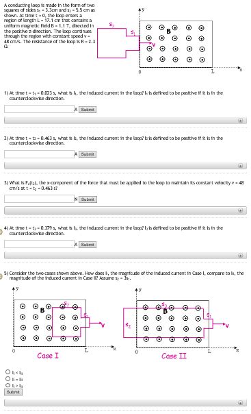 Solved A Conducting Loop Is Made In The Form Of Two Squares
