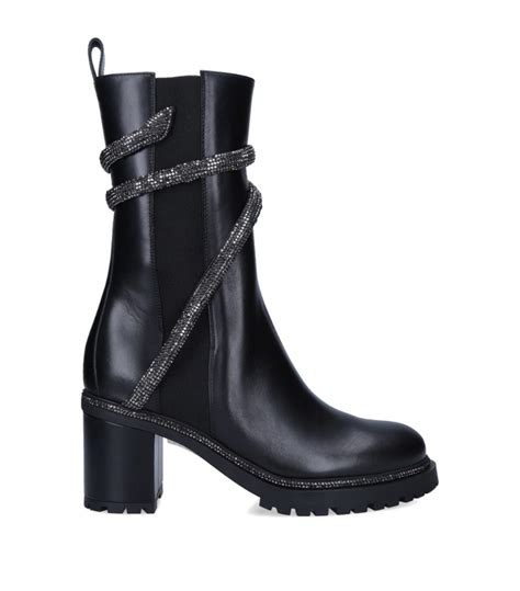 Rene Caovilla René Caovilla Leather Cleo Block Boots 60 Editorialist