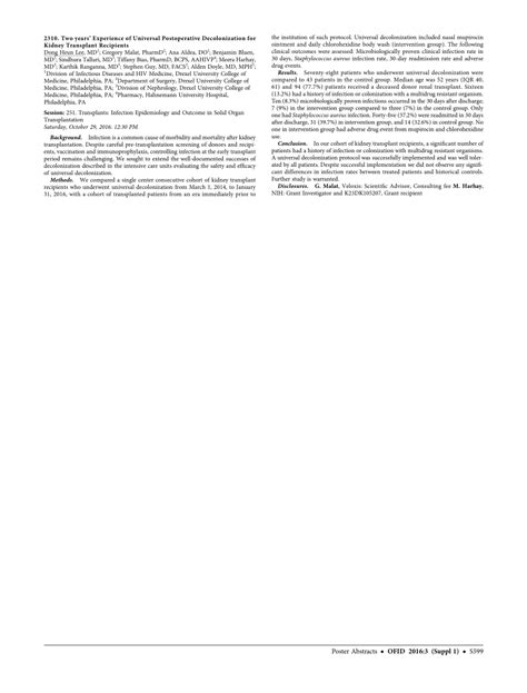 Pdf Two Years Experience Of Universal Postoperative Decolonization