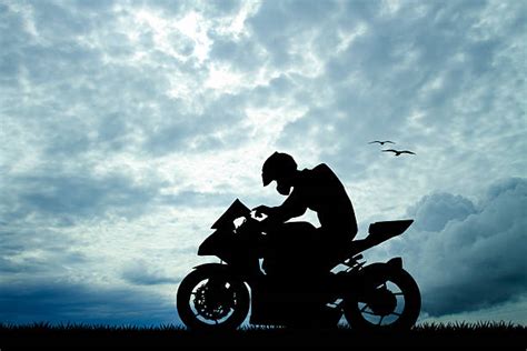 Man Woman Motorcycle Silhouette Illustrations Royalty Free Vector
