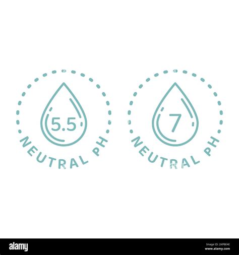 Neutral Ph 55 Vector Line Label Water Drop And Balanced Ph Outlined