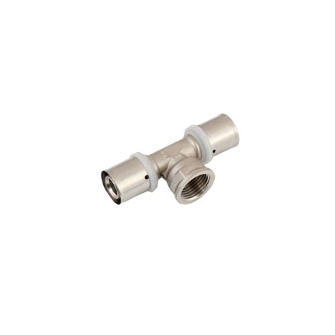 Tee Female Press Brass Fittings For Pex Pipe Aenor Watermark Wras