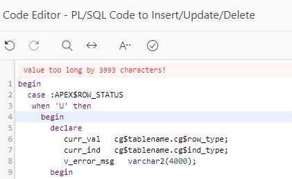 Pl Sql Code To Insert Update Delete Limited Characters Oracle Forums