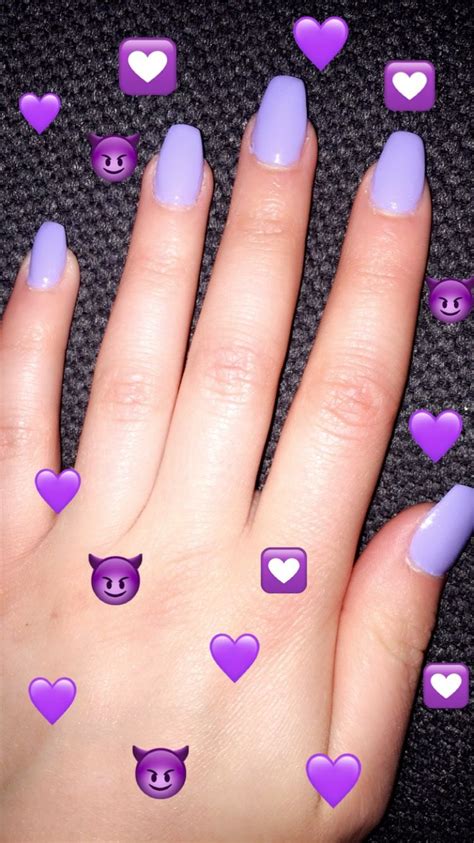 Lilac And Coffin Shaped Acrylic Nails Nails Yellow Purple Acrylic