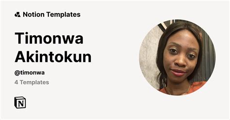 Timonwa Akintokun Template Creator Notion Marketplace
