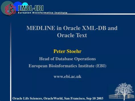 Ppt Medline In Oracle Xml Db And Oracle Text Powerpoint Presentation Id