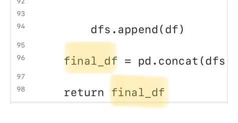 Hey Finaldf Is Defined In The Line Above Just Before It Is Returned