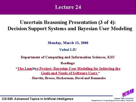 Lecture 24 Uncertain Reasoning Presentation 3 Of 4