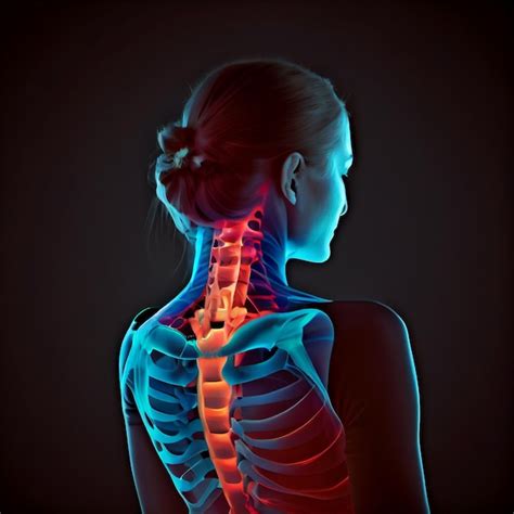 Premium Photo Digital Composite Of Highlighted Spine Of Woman With