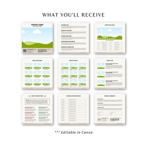 User Manual Template Product Instruction Manual Template User Guide Template Installation